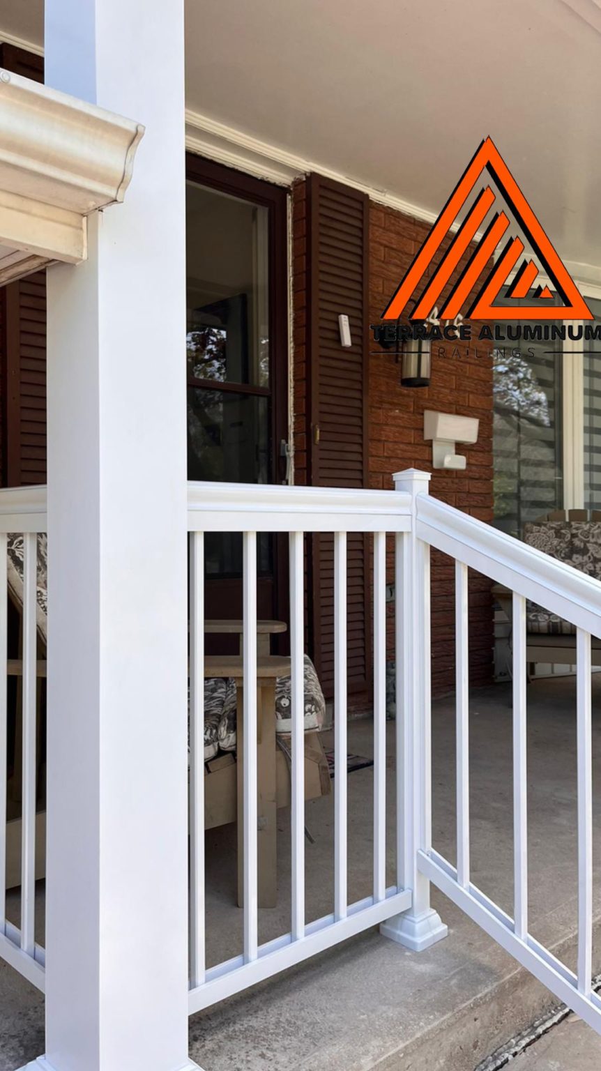 White Aluminum Railing at Terrace Aluminum Railings