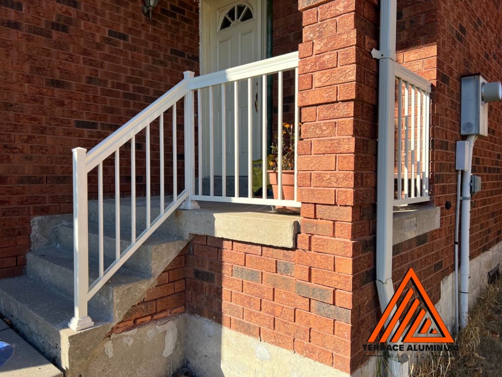 White Aluminum Railing at Terrace Aluminum Railings