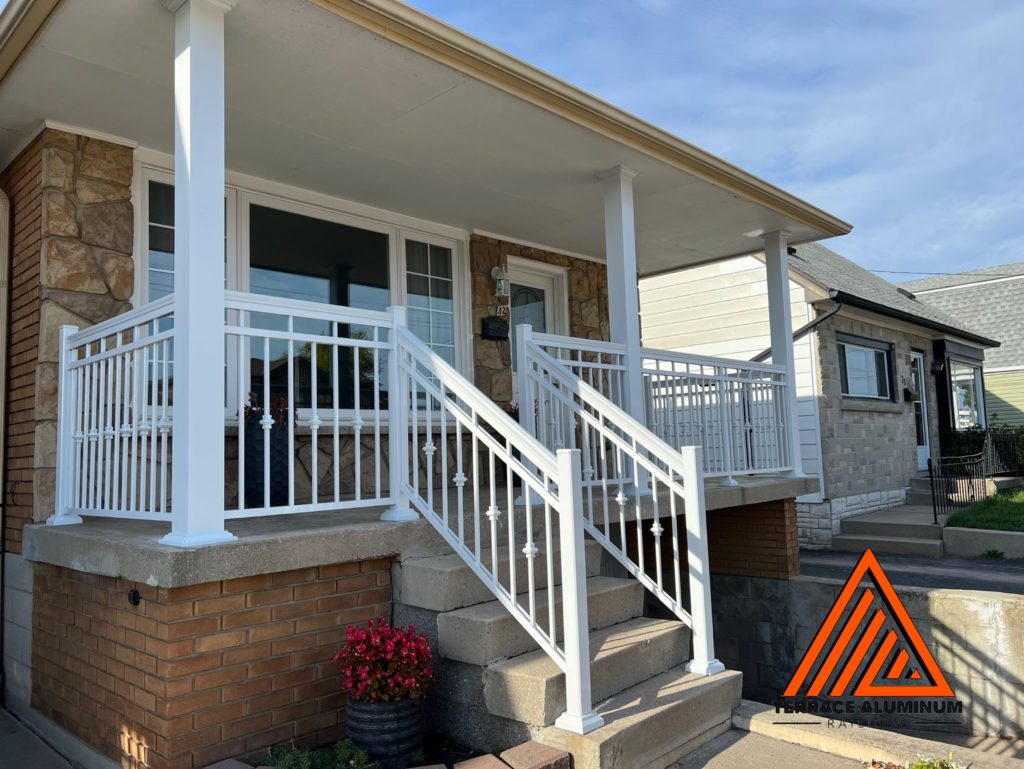 White Aluminum Railing at Terrace Aluminum Railings