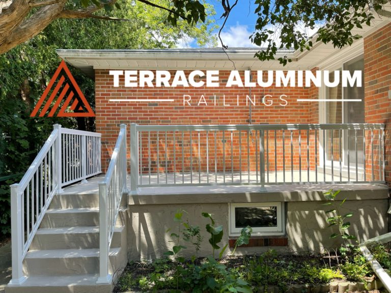 White Aluminum Railing at Terrace Aluminum Railings