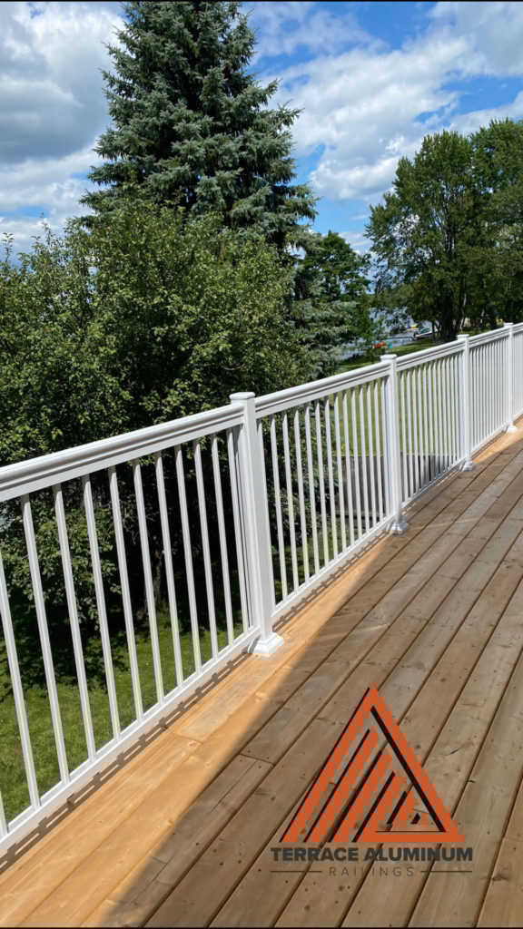 White Aluminum Railing at Terrace Aluminum Railings