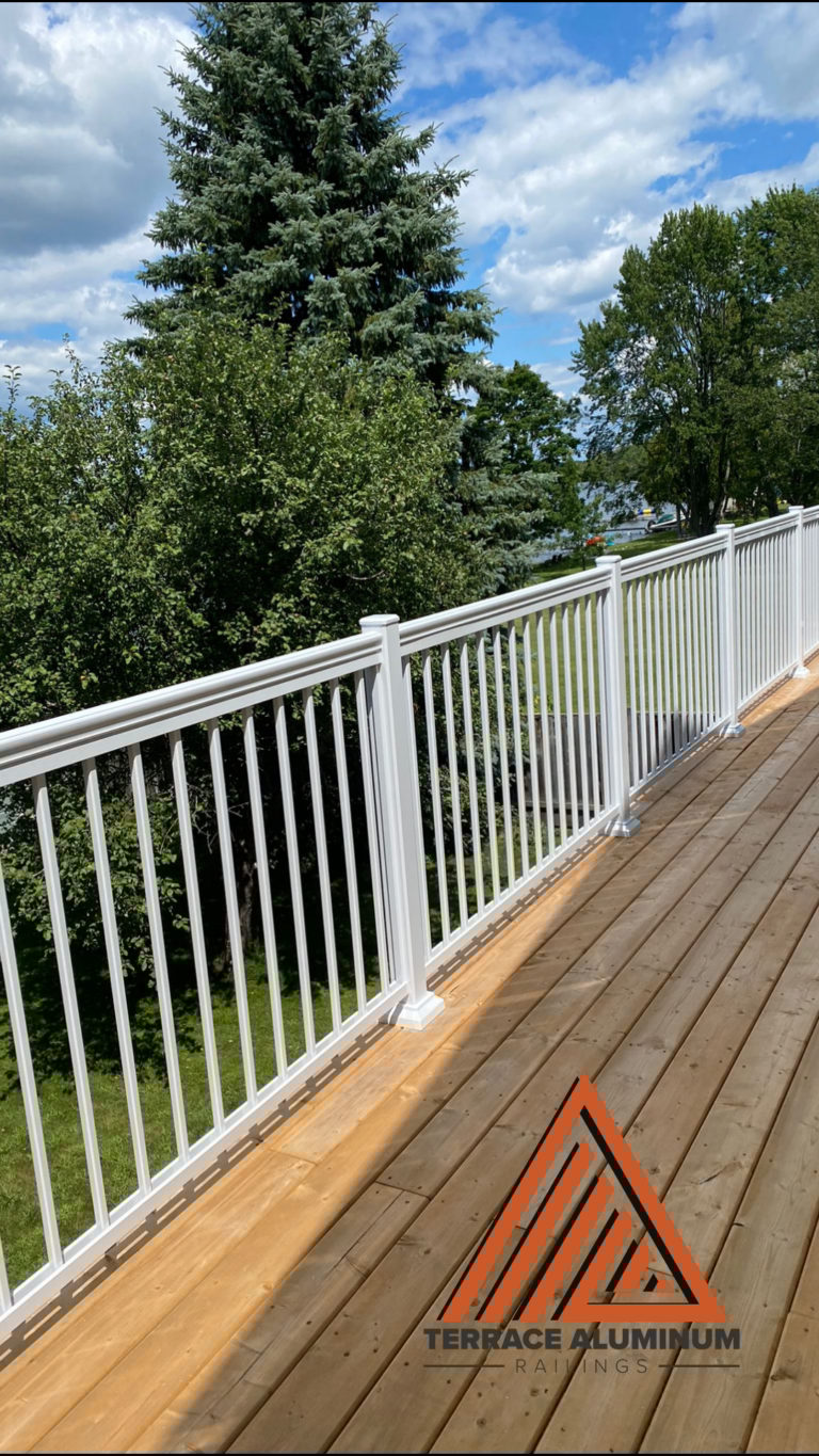 White Aluminum Railing at Terrace Aluminum Railings