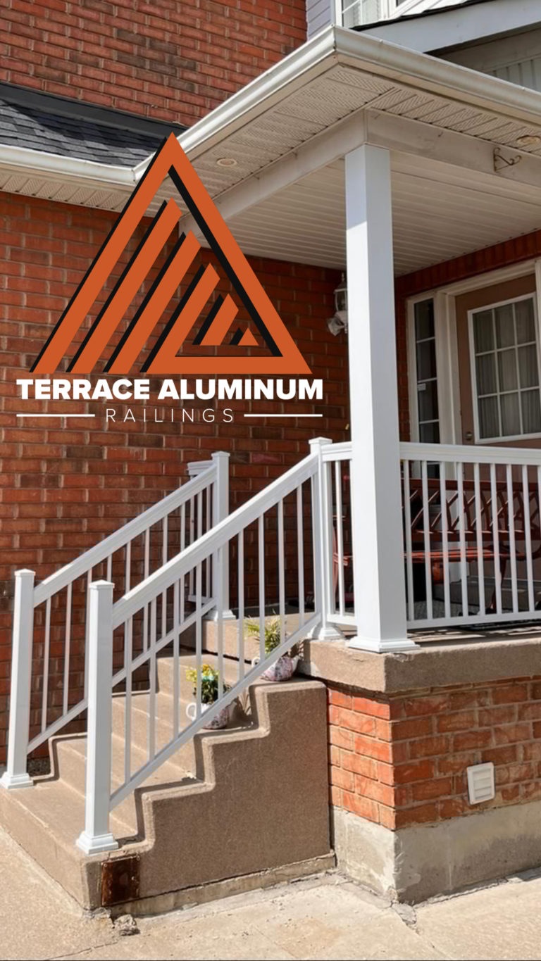 White Aluminum Railing at Terrace Aluminum Railings
