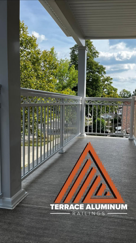 White Aluminum Railing at Terrace Aluminum Railings
