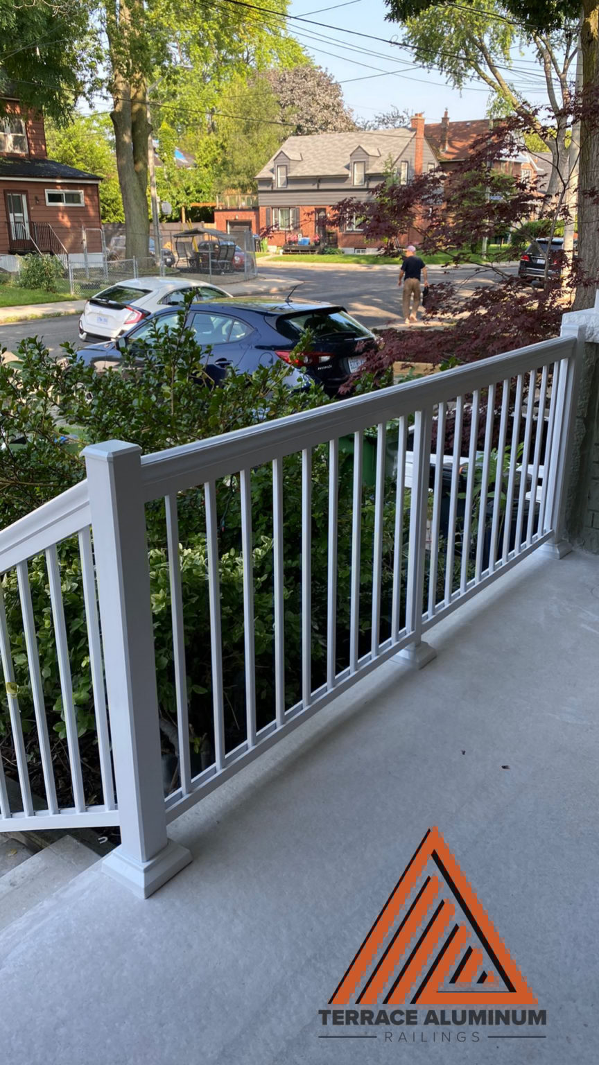 White Aluminum Railing at Terrace Aluminum Railings