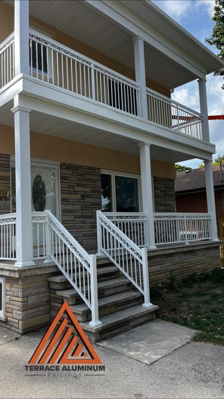 White Aluminum Railing at Terrace Aluminum Railings