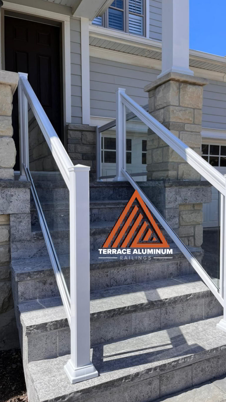 White Aluminum Railing at Terrace Aluminum Railings