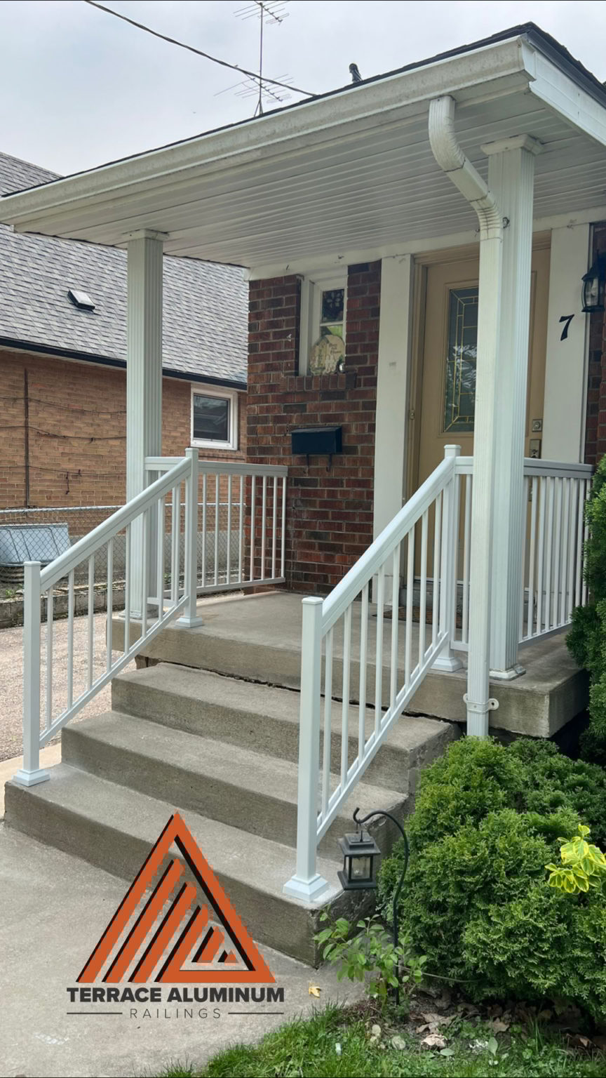White Aluminum Railing at Terrace Aluminum Railings