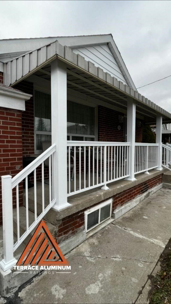 White Aluminum Railing at Terrace Aluminum Railings