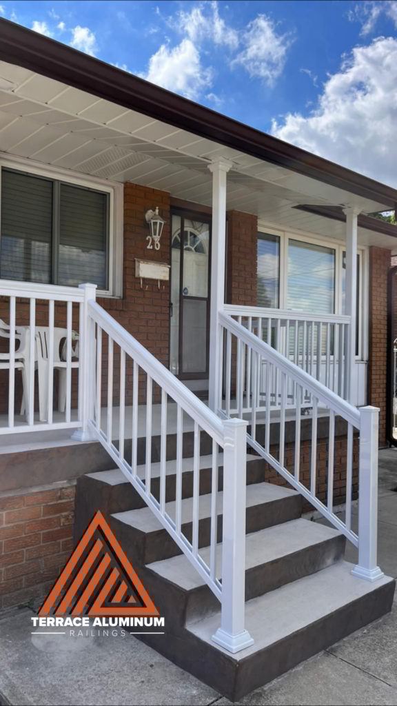 White Aluminum Railing at Terrace Aluminum Railings