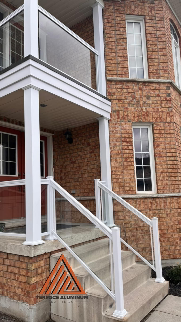 White Aluminum Railing at Terrace Aluminum Railings