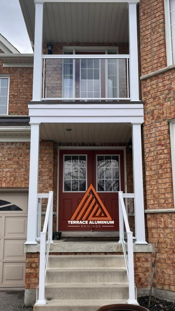 White Aluminum Railing at Terrace Aluminum Railings