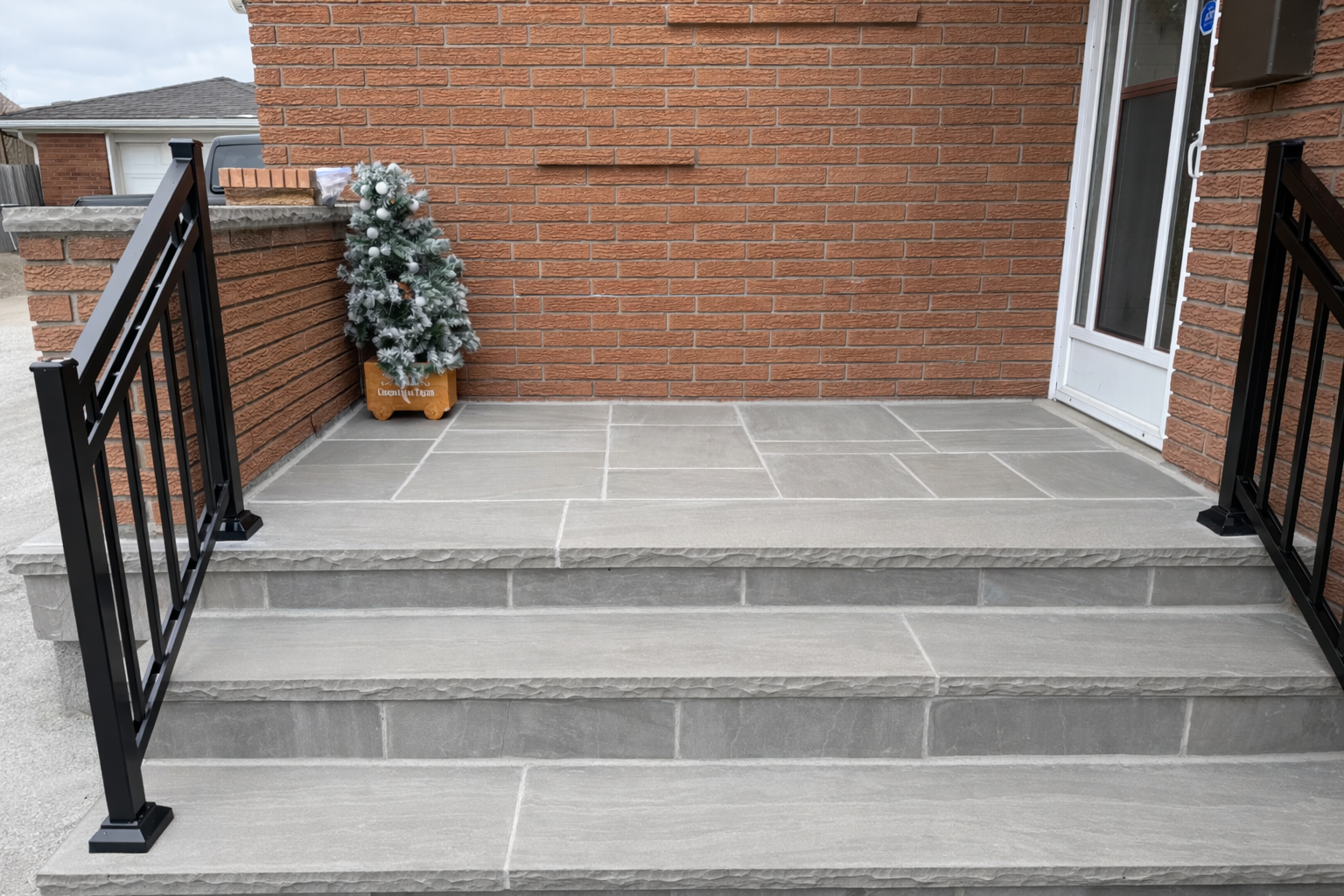 Front Porch Transformation in Mississauga: From Unsafe Precast Steps to ...